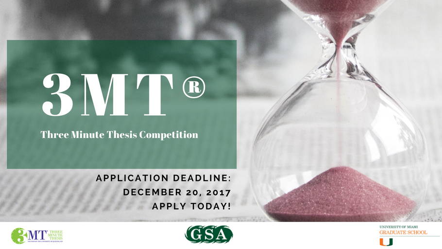Call for Applications: 2018 Three Minute Thesis (3MT®) Competition
